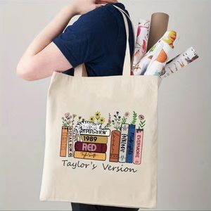 Taylor Swift | Bags | Taylors Version Inspired Book Beige Tote Bag ...